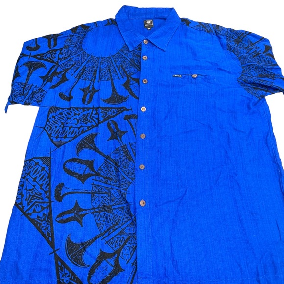 Tanoa | Shirts | Tanoa Shirt Mens Xl Blue Hawaiian Tribal Polynesian ...
